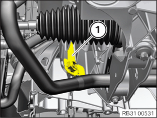 Removing and installing/replacing left or right tension strut