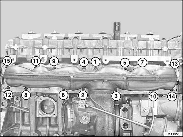 11 65 020 Removing and installing / replacing exhaust turbocharger (N55)
