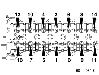 11 12 100 Removing and installing/sealing cylinder head (M52 / S52)
