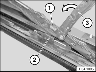 54 12 ... Removing and installing/renewing guide element pair for glass ...