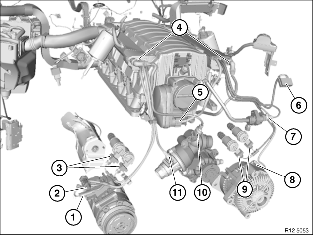 12 51 001 Replacing wiring harness section for engine (N62)